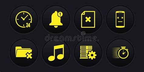 set delete folder dead mobile music note tone server setting file document and bell icon