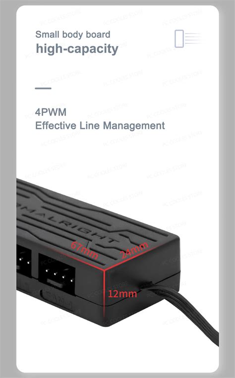 Thermalright PWM FAN HUB X4 Support PWM Fan Accessories Temperature Control Fan Cable Hub