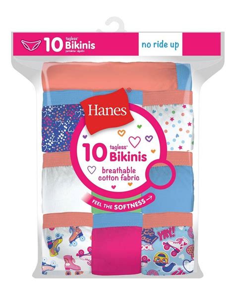 Hanes Gp10bk Girls Cotton Bikinis Fabric Contain 100 Cotton