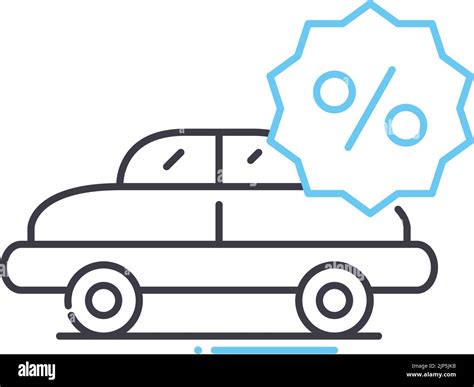 Car Sale Promotion Line Icon Outline Symbol Vector Illustration