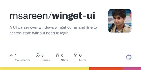 github msareen winget ui a ui parser over windows winget command line to access store without