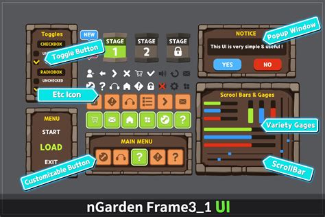 NGarden Frame UI D GUI Unity Asset Store