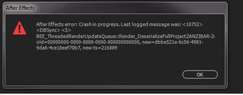solved after effects error crash in progress adobe support