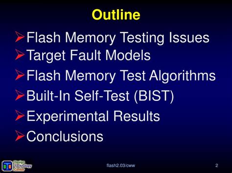 Ppt Flash Memory Built In Self Test Using March Like Algorithms Powerpoint Presentation Id