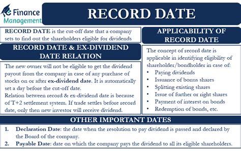 Record Date Meaning Example And More