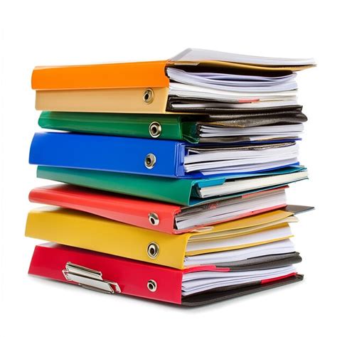 Stack Of File Isolated On White Background Premium Ai Generated Image