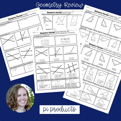 Geometry Review Packet Final Review Worksheets Test Prep By Piproducts