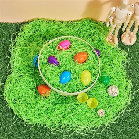 Amazing Easter Plastic Fake Grass In 3 Colors 12oz