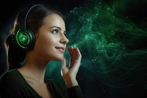 Premium Photo Auditory Health Concept Woman Embracing Variety Of Sounds