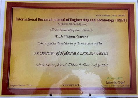 Research Engineering Publication Hydrostaticextrusion Yash Sawant