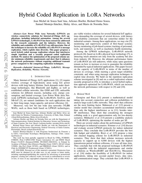 Pdf Hybrid Coded Replication In Lora Networks