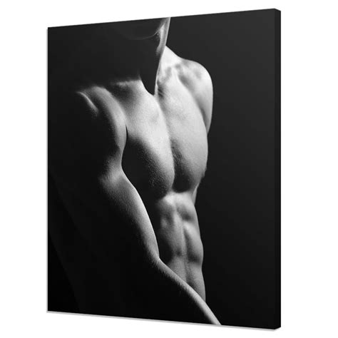 Muscular Nude Male Model Sexy Erotic Black And White Modern Etsy