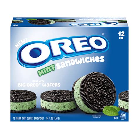 Oreo Mint Ice Cream Sandwiches 12 Ct Bjs Wholesale Club