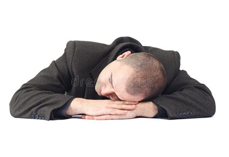 Adult Business Man Sleeping At Work Stock Photo Image