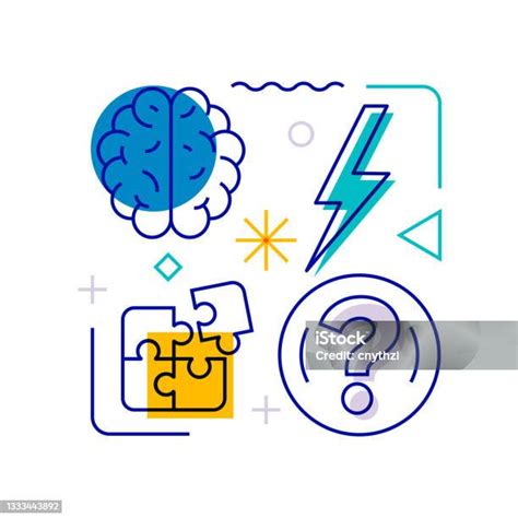스트레스 우울증 정신 건강 관련 디자인 요소 윤곽선 아이콘이 있는 패턴 디자인입니다 다채로운 벡터 일러스트레이션 정신 건강에