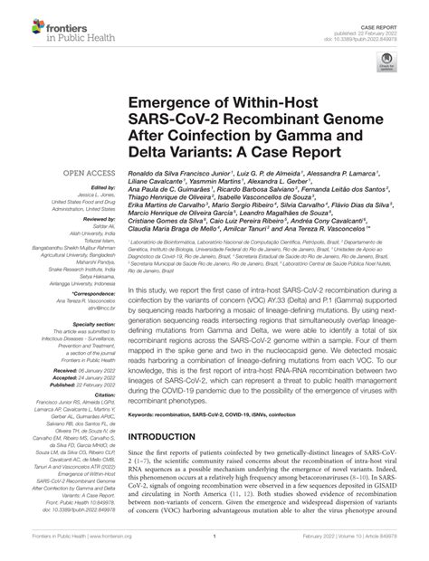 Pdf Emergence Of Within Host Sars Cov 2 Recombinant Genome After