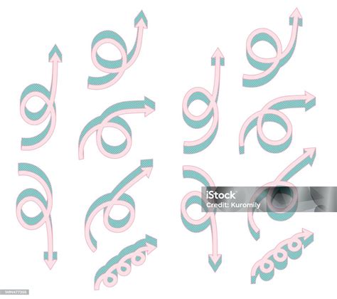 팝 도트 패턴 3d 화살표 아이콘 세트 소용돌이 화살표 나선형 화살표 0명에 대한 스톡 벡터 아트 및 기타 이미지 0명 3차원 형태 검은색 Istock