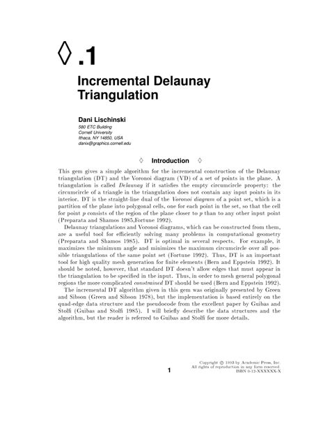 Pdf Incremental Delaunay Triangulation