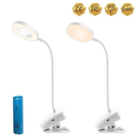 독서 Usb 충전식 테이블 램프 Led 독서용 야간 조명 책상 18650 배터리 디밍 클립 티몬