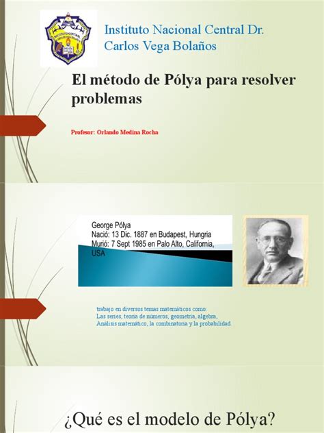 El Método De Pólya Para Resolver Problemas Pdf Método Científico