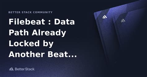 Filebeat Data Path Already Locked By Another Beat Please Make Sure