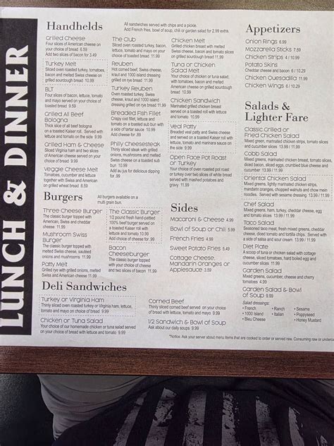 Menu At Classic Cafe Sylvania W Sylvania Ave