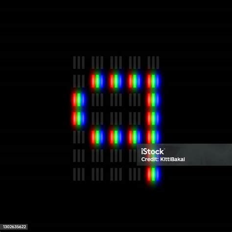 광채 빨간색 녹색파란색 픽셀 벡터 일러스트와 Rgb 픽셀 글꼴 문자 0명에 대한 스톡 벡터 아트 및 기타 이미지 0명 3차원 형태 개체 그룹 Istock