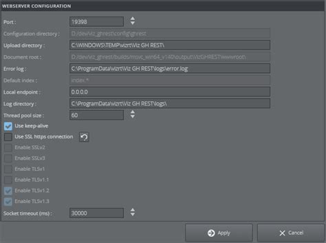 Web Server Configuration Settings Graphic Hub