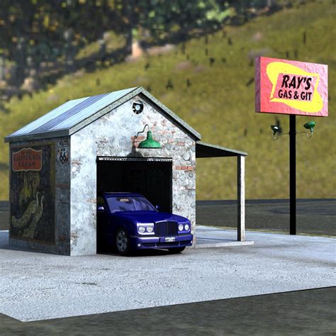Gas N Git Station For Poser Daz 3d