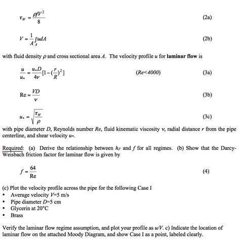 Solved Problem 4 2 Darcy Weisbach Friction Factor For