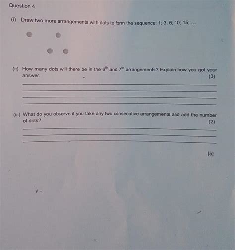 Solved I Draw Two More Arrangements With Dots To Form The
