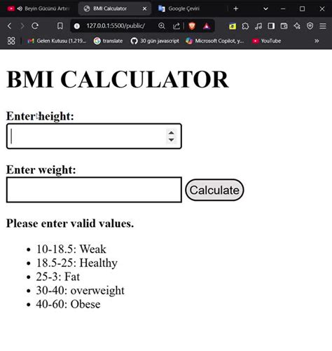 Typescript Calculator Bmi Devlog Müslime Kayar