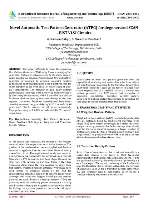 Pdf Novel Automatic Test Pattern Generator Atpg For Degenerated Scan Bist Vlsi Circuits