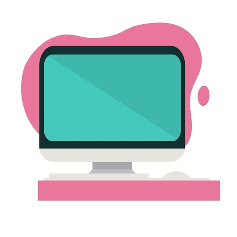 Premium Vector Flat Design Computer With Keyboard And Mouse On Pink