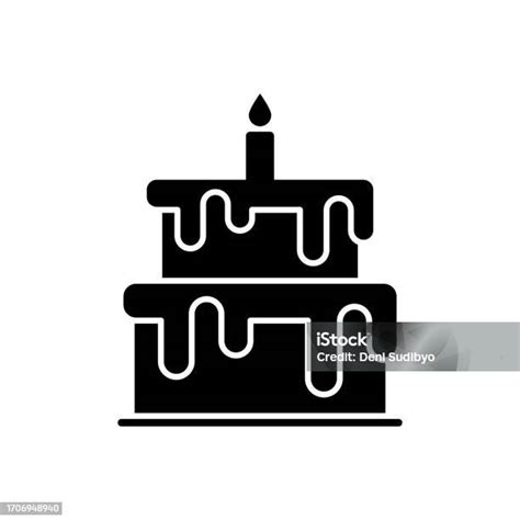 생일 케이크 아이콘 벡터 디자인 템플릿 간단하고 현대적인 개념에 대한 스톡 벡터 아트 및 기타 이미지 개념 검은색 고급