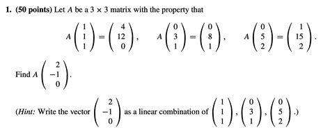Solved 1 50 Points Let A Be A 3×3 Matrix With The