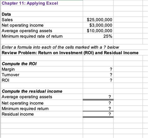 Solved Chapter Applying ExcelEnter A Formula Into Each Chegg Com