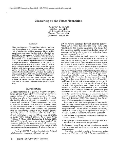 Pdf Clustering At The Phase Transition