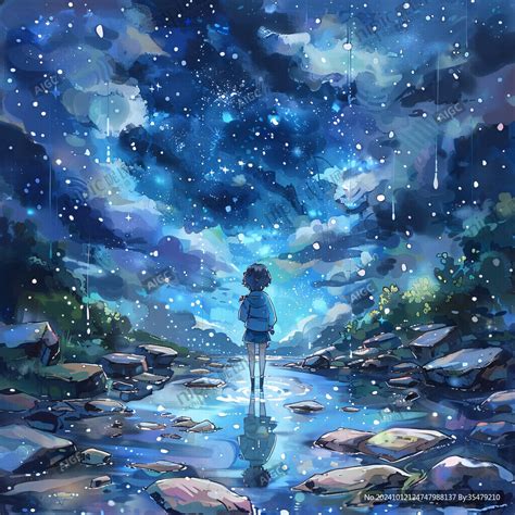Ai创作图星空下的少女 星辰大海女孩背影 星空下的少年 二次元梦幻插画 梦幻风景女孩 星空唯美插画 浪漫星空插画 星空地板画涂鸦手绘 梦幻场景插画 星月河幻想插画 梦幻童话流星雨 手绘星空壁纸