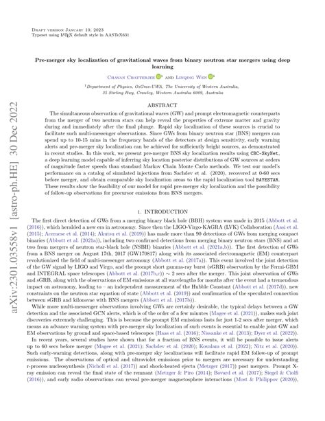 Pdf Pre Merger Sky Localization Of Gravitational Waves From Binary Neutron Star Mergers Using