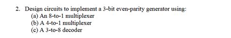 Design Circuits To Implement A 3 Bit Even Parity