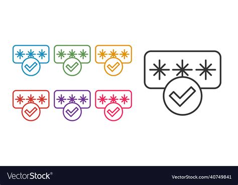 Set Line Password Protection And Safety Access Vector Image