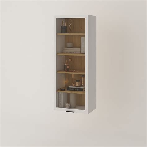 Купити Сучасна біла навісна вітрина з полицями у вітальню ЛДСП Bt5 Сан Маріно у Львові