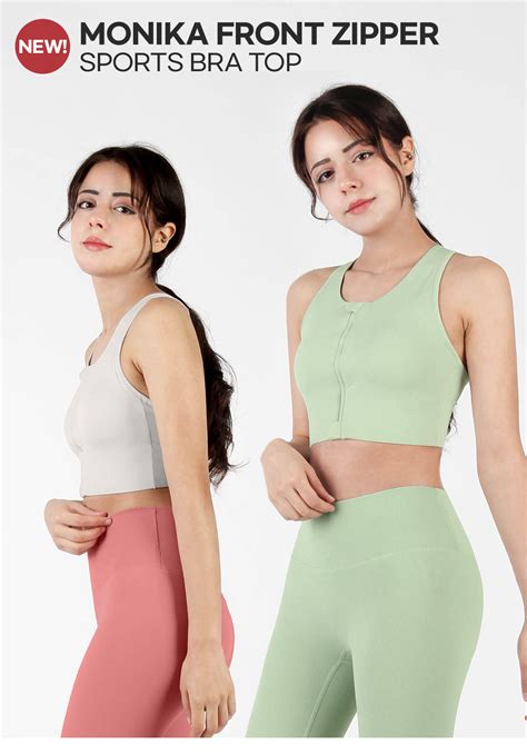 모니카 앞지퍼 스포츠 브라 브라탑 크롭탑 운동복 상의 헬스복 요가복 필라테스 하이서포트