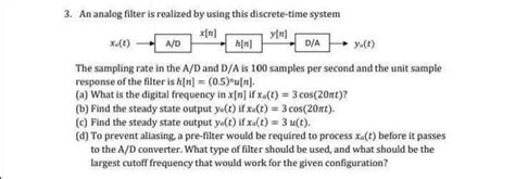 Solved An Analog Filter Is Realized By Using This Chegg