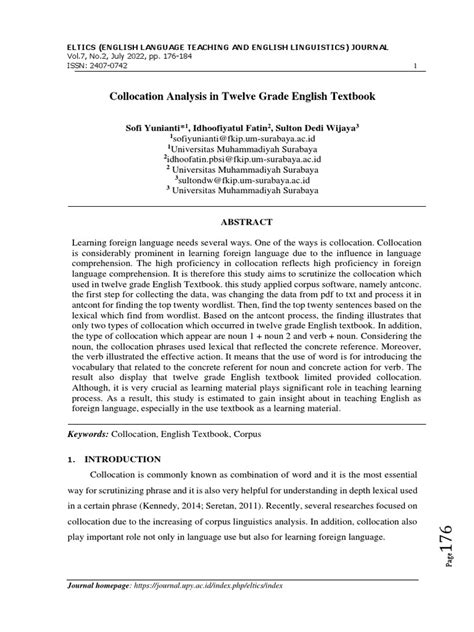 12 1 collocation analysis in twelve grade english textbook pdf