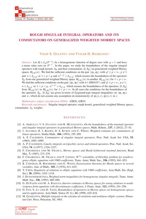 Pdf Rough Singular Integral Operators And Its Commutators On