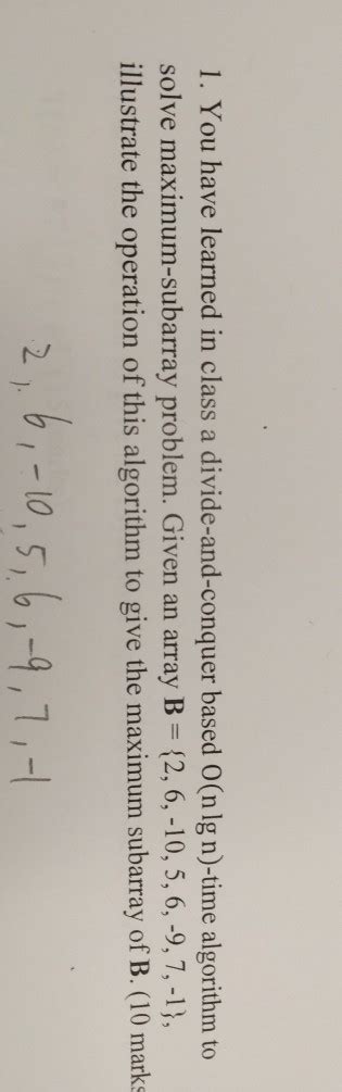 Solved 1 You Have Learned In Class A Divide And Conquer