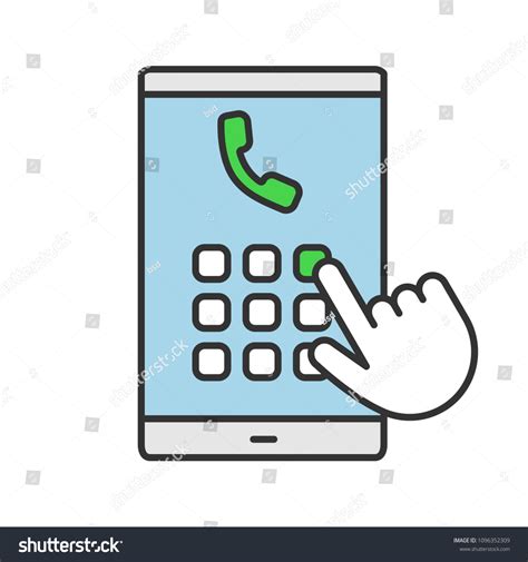 Hand Dialing Phone Number Color Icon Stock Vector Royalty Free
