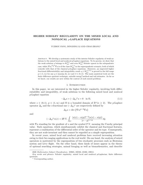 Pdf Higher Sobolev Regularity On The Mixed Local And Nonlocal P